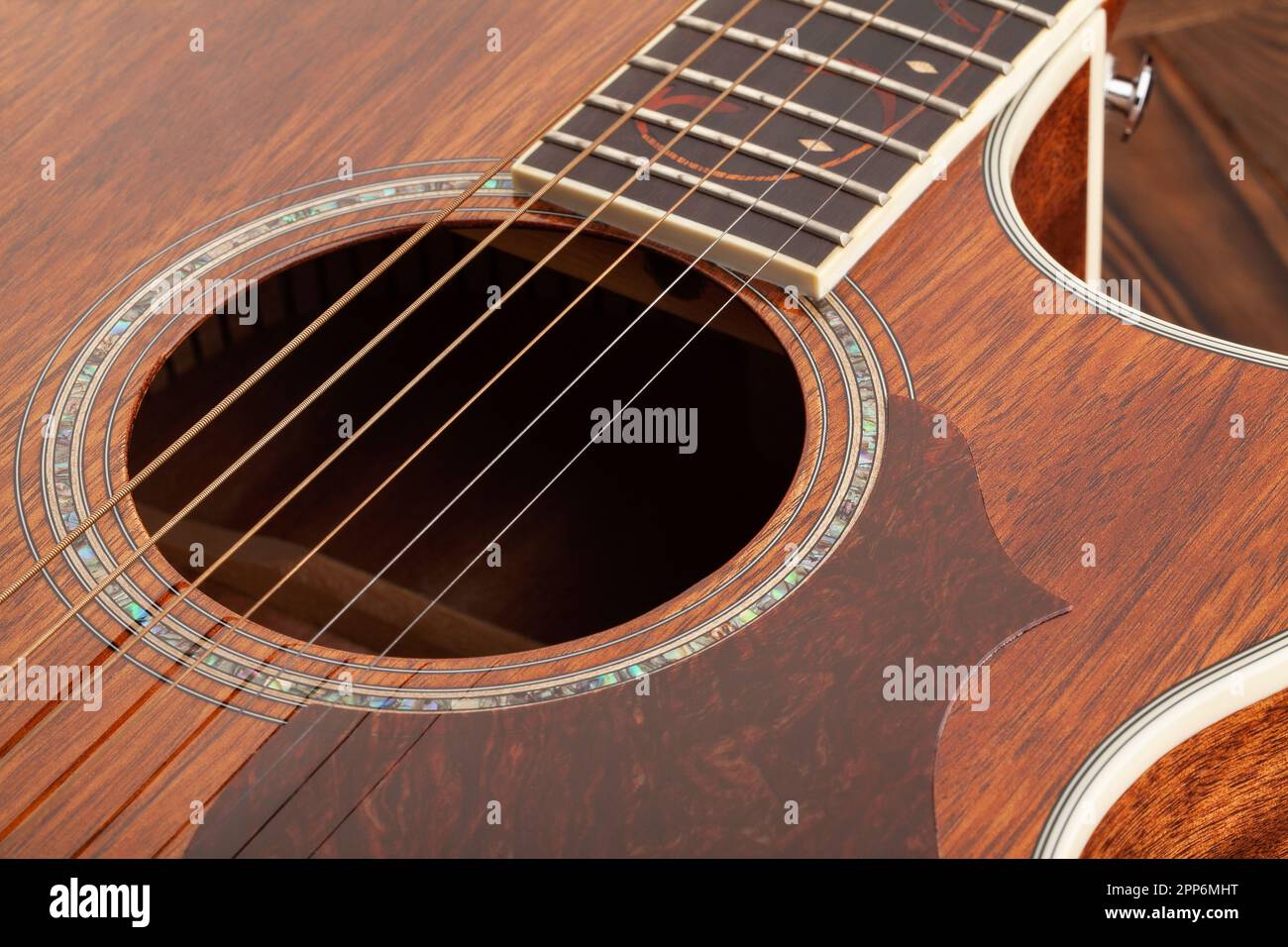 acoustic guitar sound hole closeup Stock Photo - Alamy