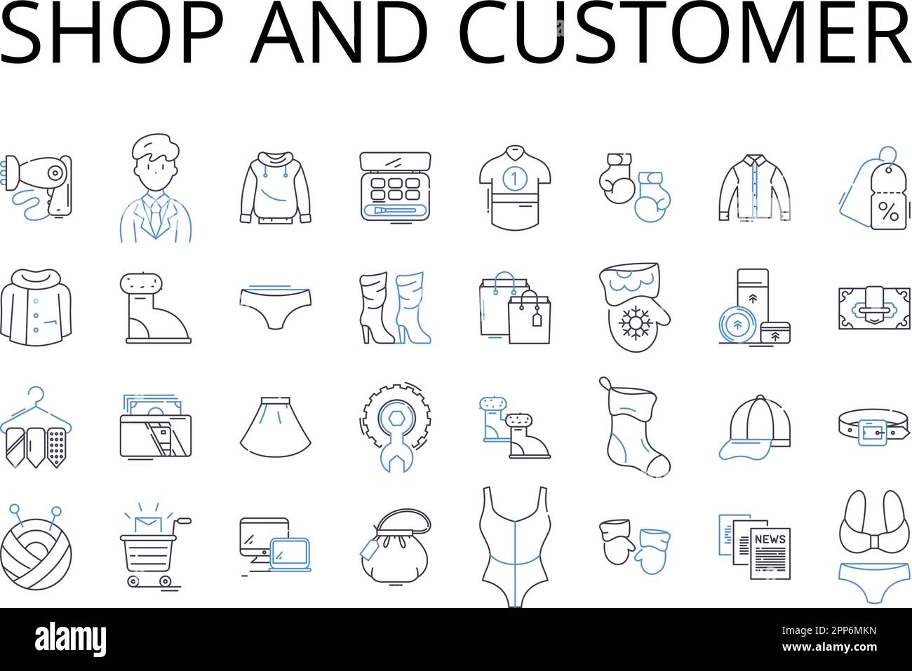 Shop and customer line icons collection. Business and client, Retail ...
