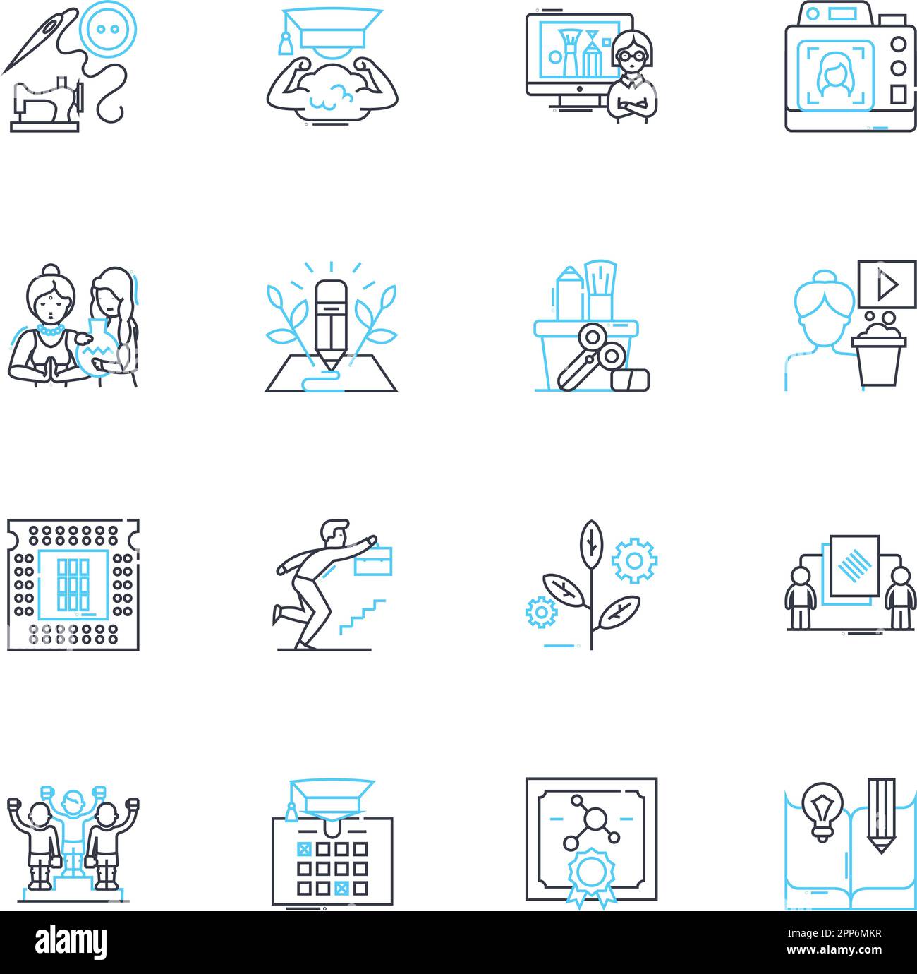 Curriculum linear icons set. Education, Learning, Syllabus, Pedagogy ...
