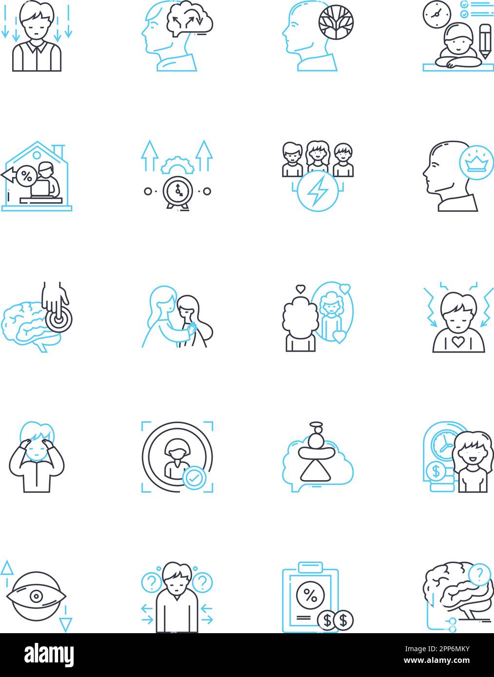 Cognitive Science Linear Icons Set Perception Cognition Neuroscience