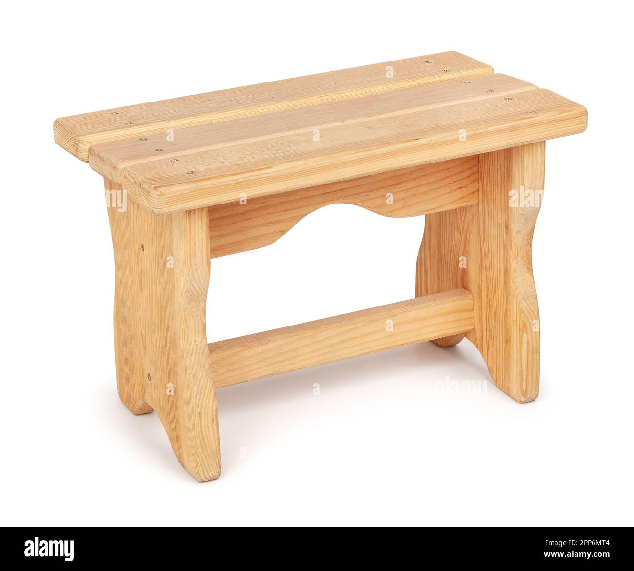 Wooden bench on path Cut Out Stock Images & Pictures - Alamy