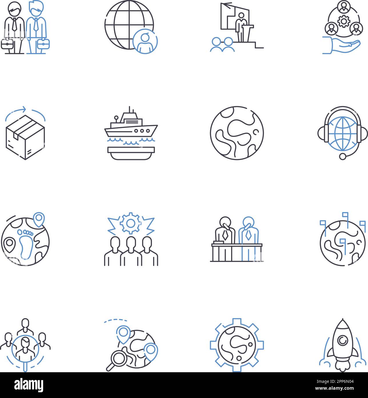 Foreign commerce line icons collection. Imports, Exports, Tariffs ...