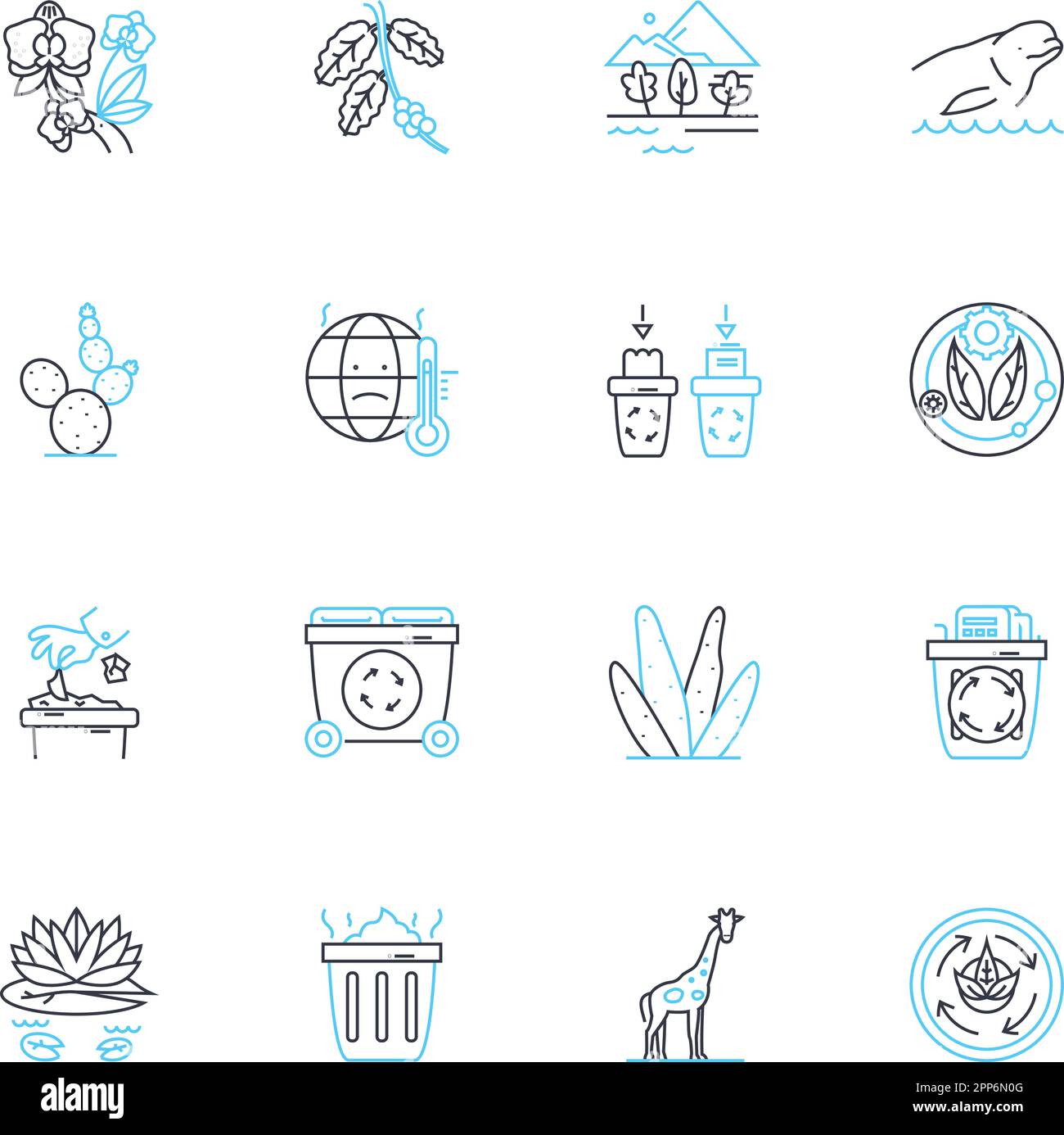 Greenery linear icons set. Plant, Leaves, Foliage, Nature, Verdant ...