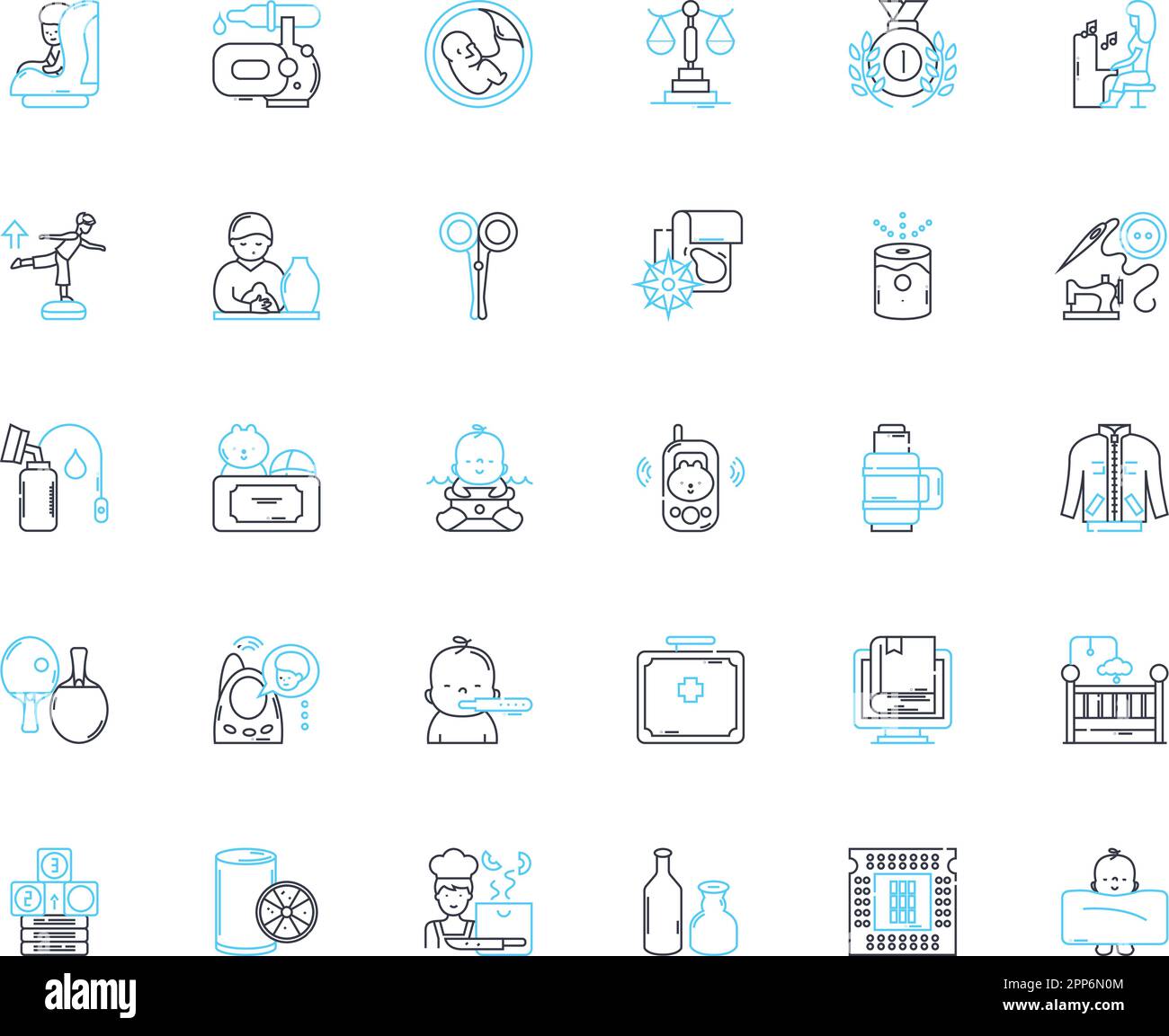 Youth linear icons set. Energy, Resilience, Adventure, Exploration ...