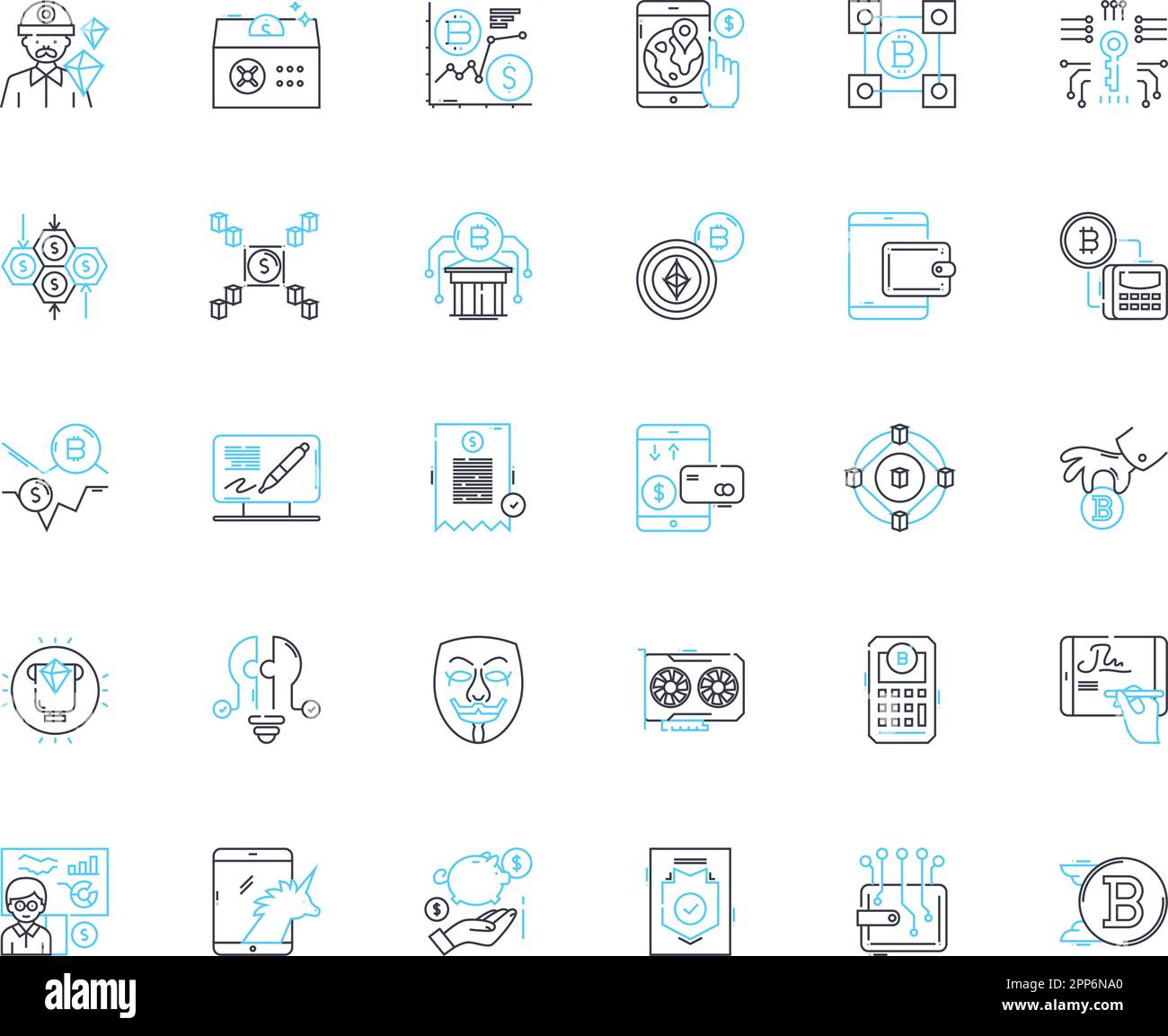Cybersecurity Measures Linear Icons Set Encryption Firewall Vpn Patching Authentication