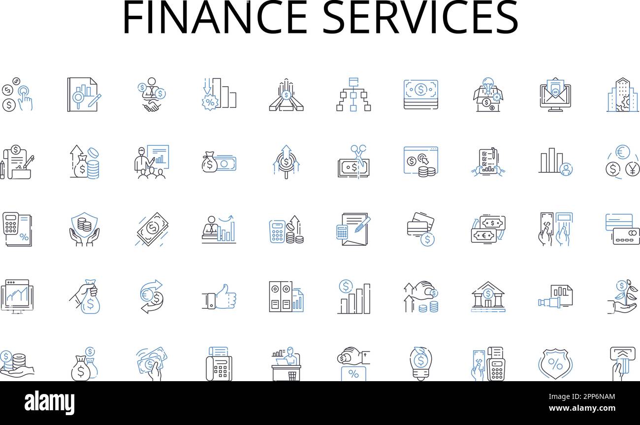 Finance services line icons collection. Budgeting, Forecasting ... Finance services line icons collection. Budgeting, Forecasting ...
