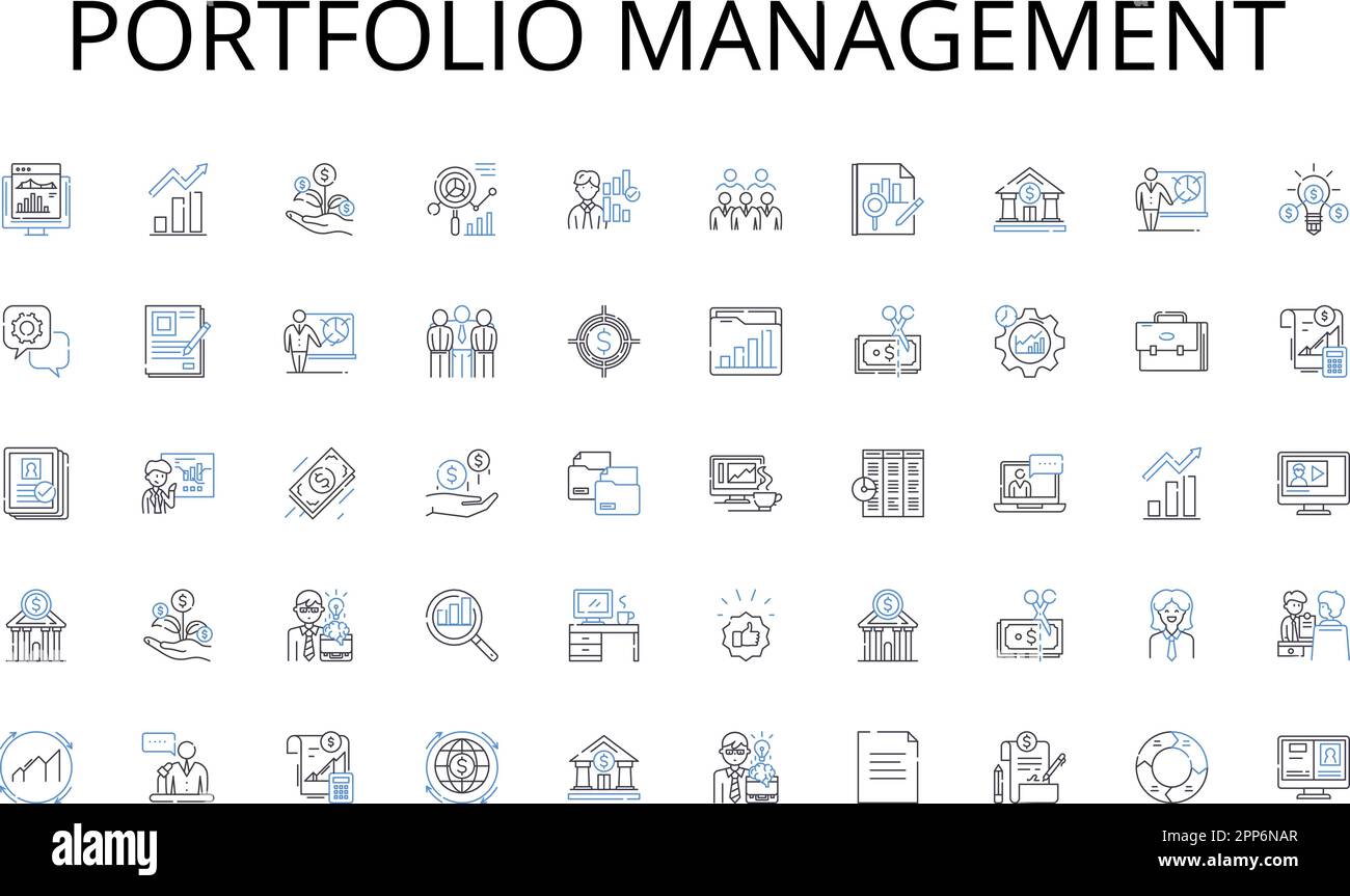 portfolio management line icons collection. Branding, Strategy ...