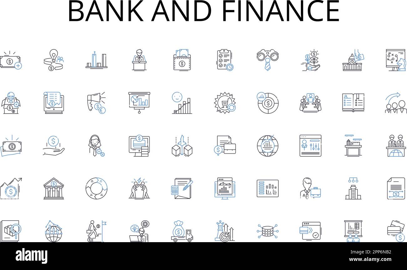 Bank and finance line icons collection. Innovation, Design, Artistry ...