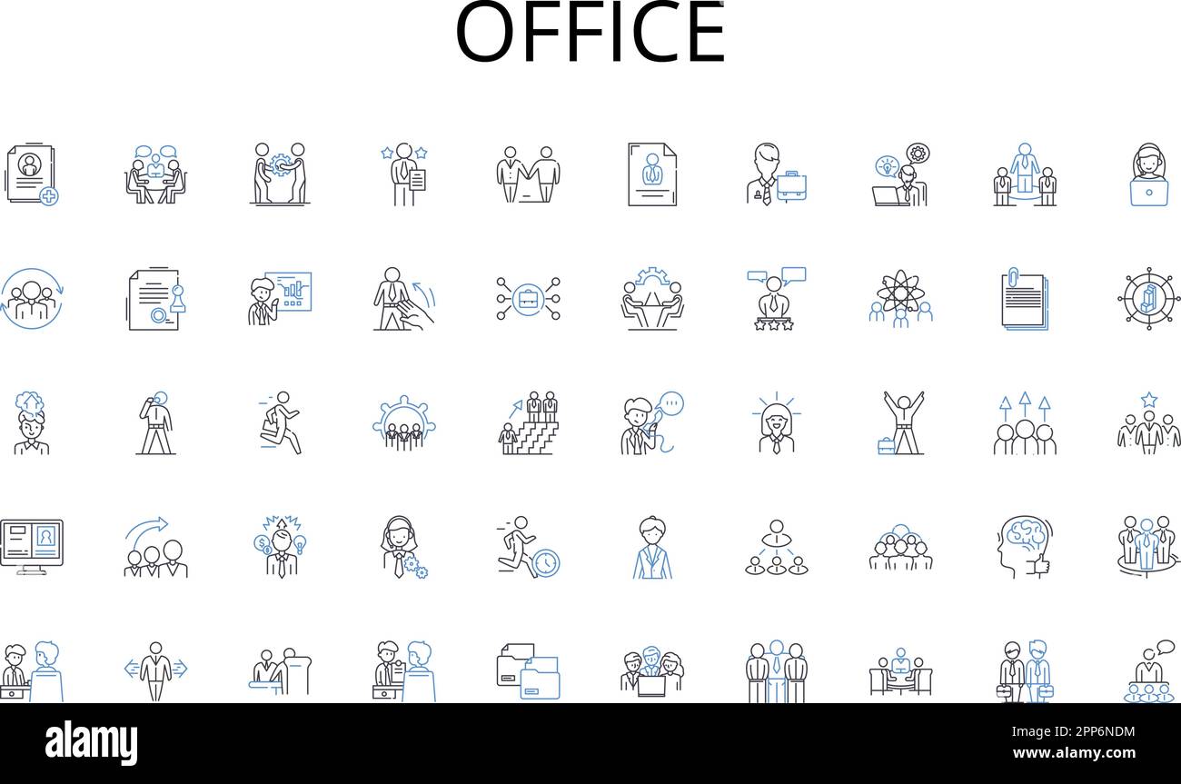 Office line icons collection. Luxury, Chic, Intimate, Trendy, Stylish ...