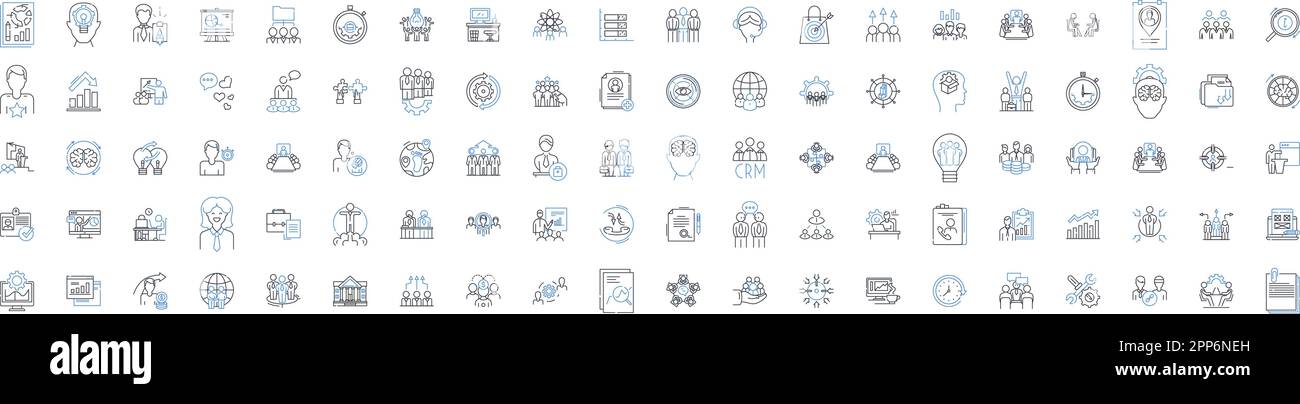 Teamwork Collaboration Line Icons Collection Synergy Partnership Unity Trust Cohesion