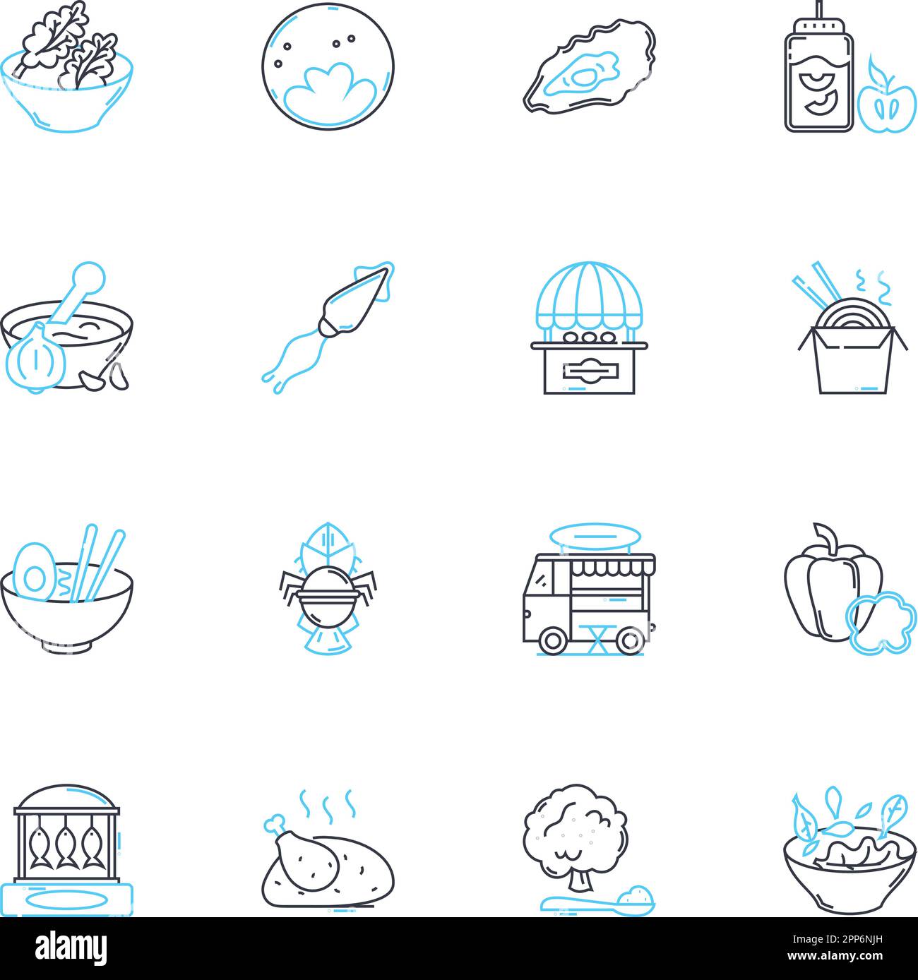 Savory supermarket linear icons set. Fresh, Quality, Local, Organic ...