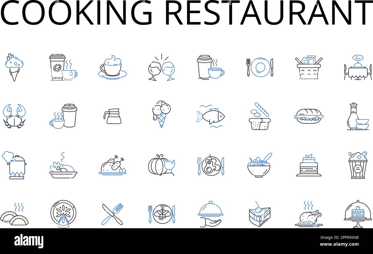 Cooking restaurant line icons collection. Culinary business, Food ...