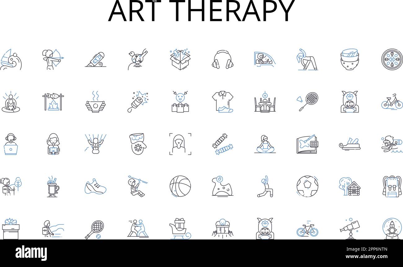 Art therapy line icons collection. Growth, Mindfulness, Transformation ...