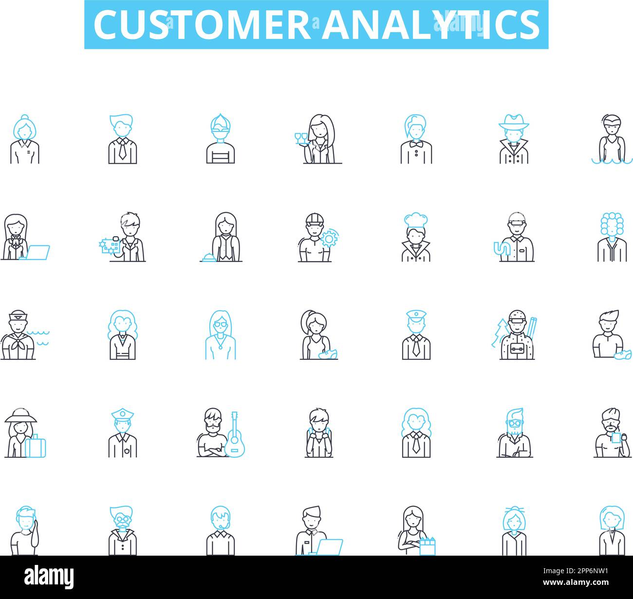 Customer analytics linear icons set. Segmentation, Insights, Retention ... Customer analytics linear icons set. Segmentation, Insights, Retention ...