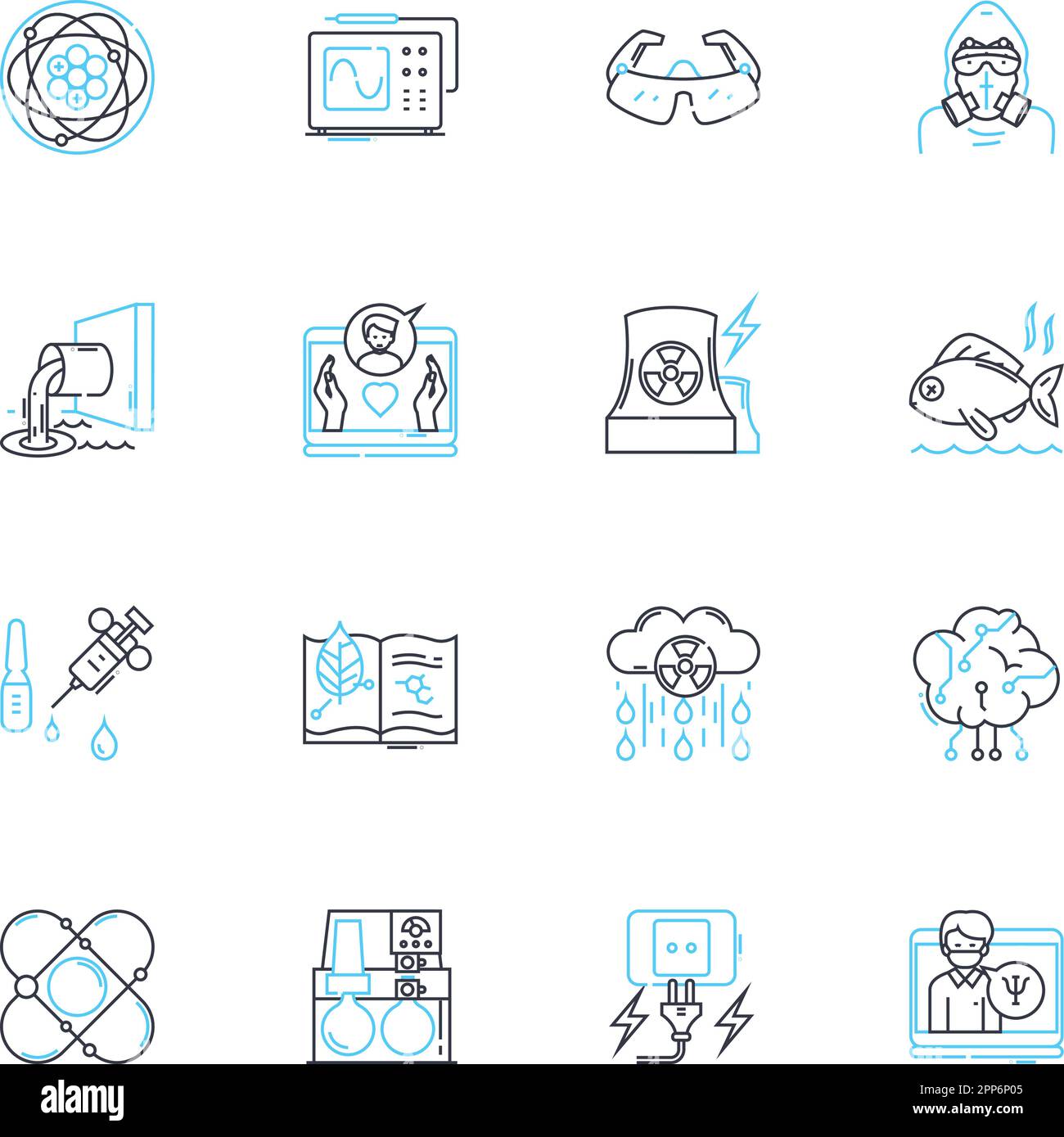 Technology innovation linear icons set. Disruption, Advancement ...