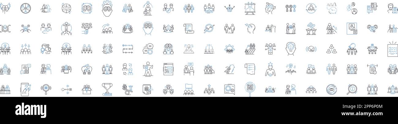 Strategic concept line icons collection. Vision, Planning, Execution ...
