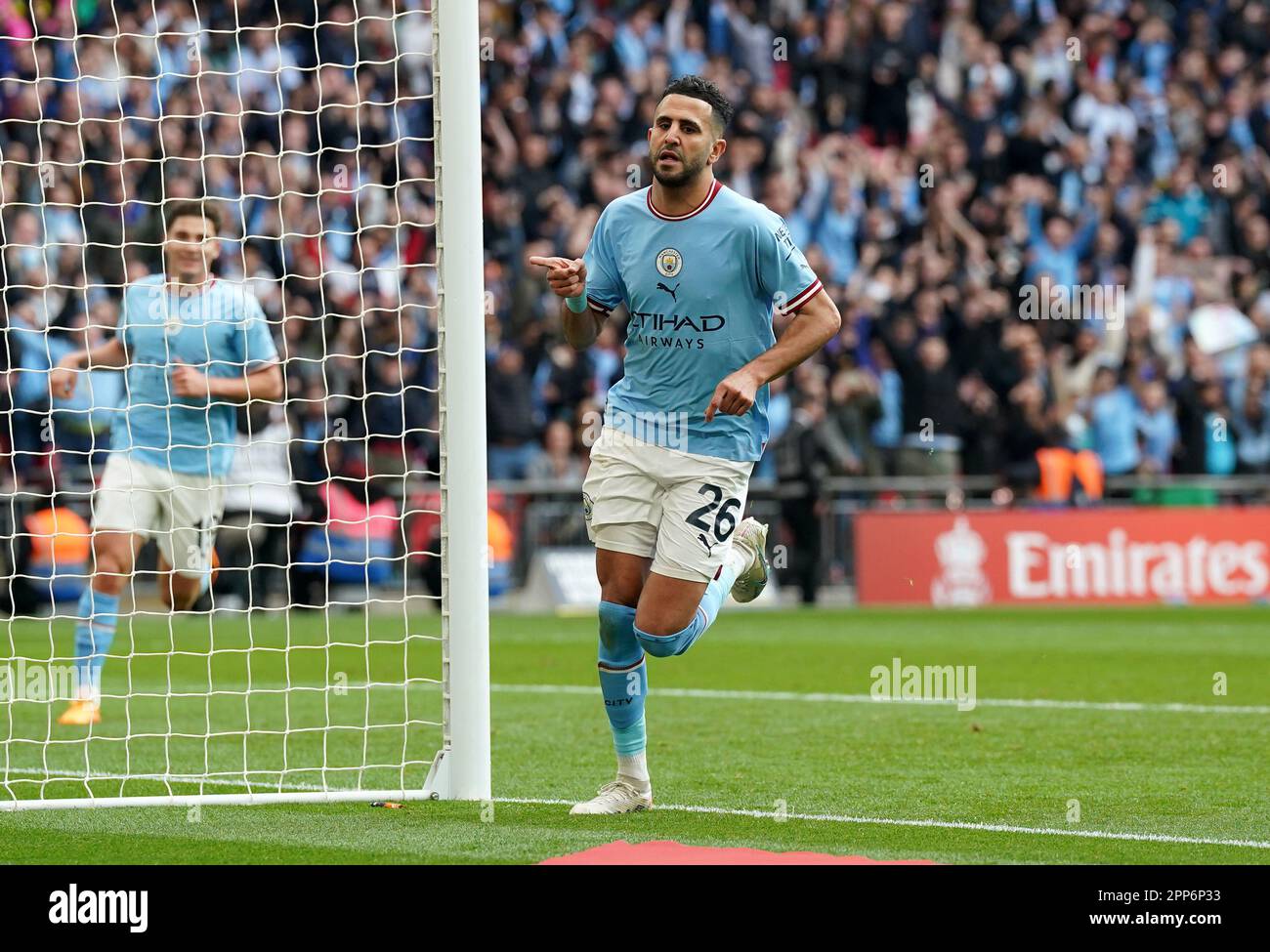 Manchester City's Riyad Mahrez celebrates scoring their side's second ...