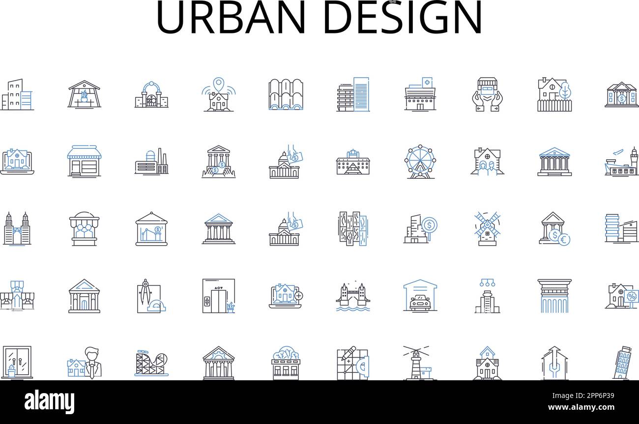 Urban design line icons collection. Nerking, Connections, Colleagues ...
