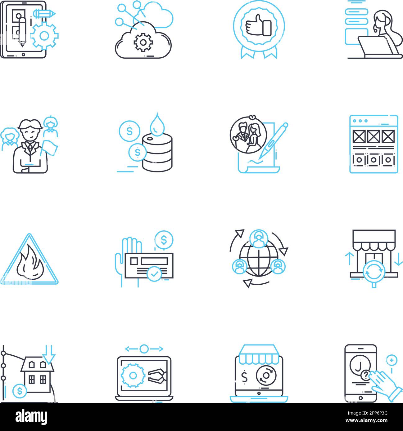 Community progress linear icons set. Growth, Development, Improvement ...