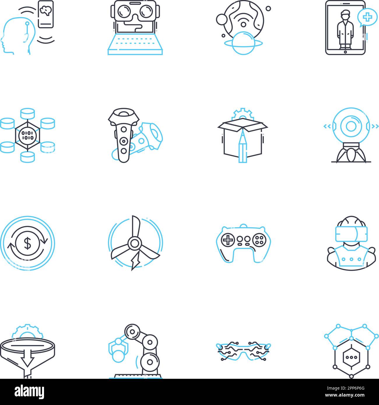 Sophisticated systems linear icons set. Complexity, Efficiency ... Sophisticated systems linear icons set. Complexity, Efficiency ...