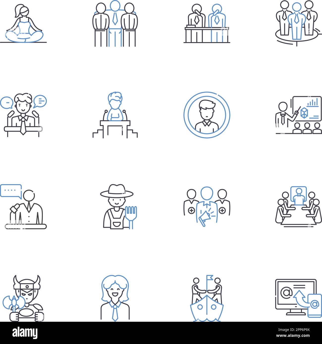 Administrator line icons collection. Management, Leadership, Control ...