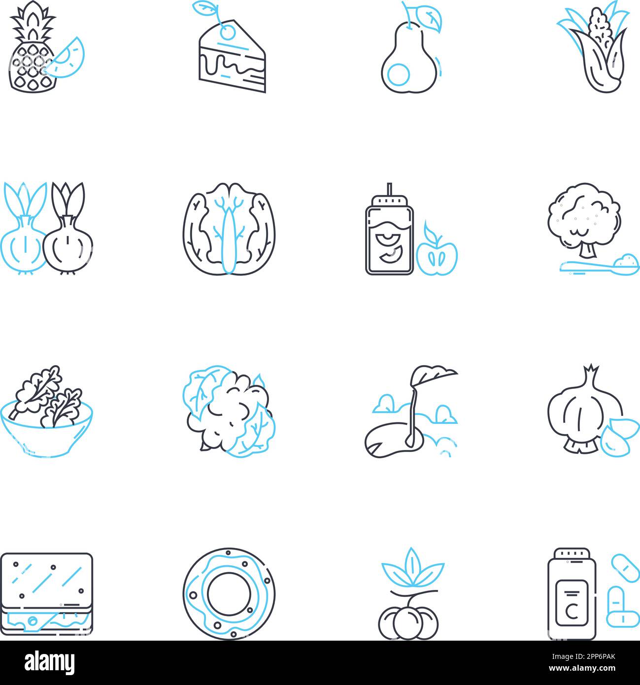 Victuals linear icons set. Delicacies, Cuisine, Culinary, Gourmet ...