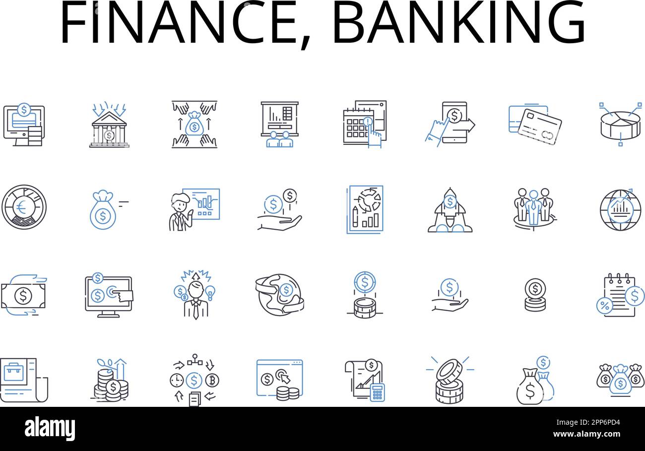 Finance, banking line icons collection. Accounting, Investment, My ...