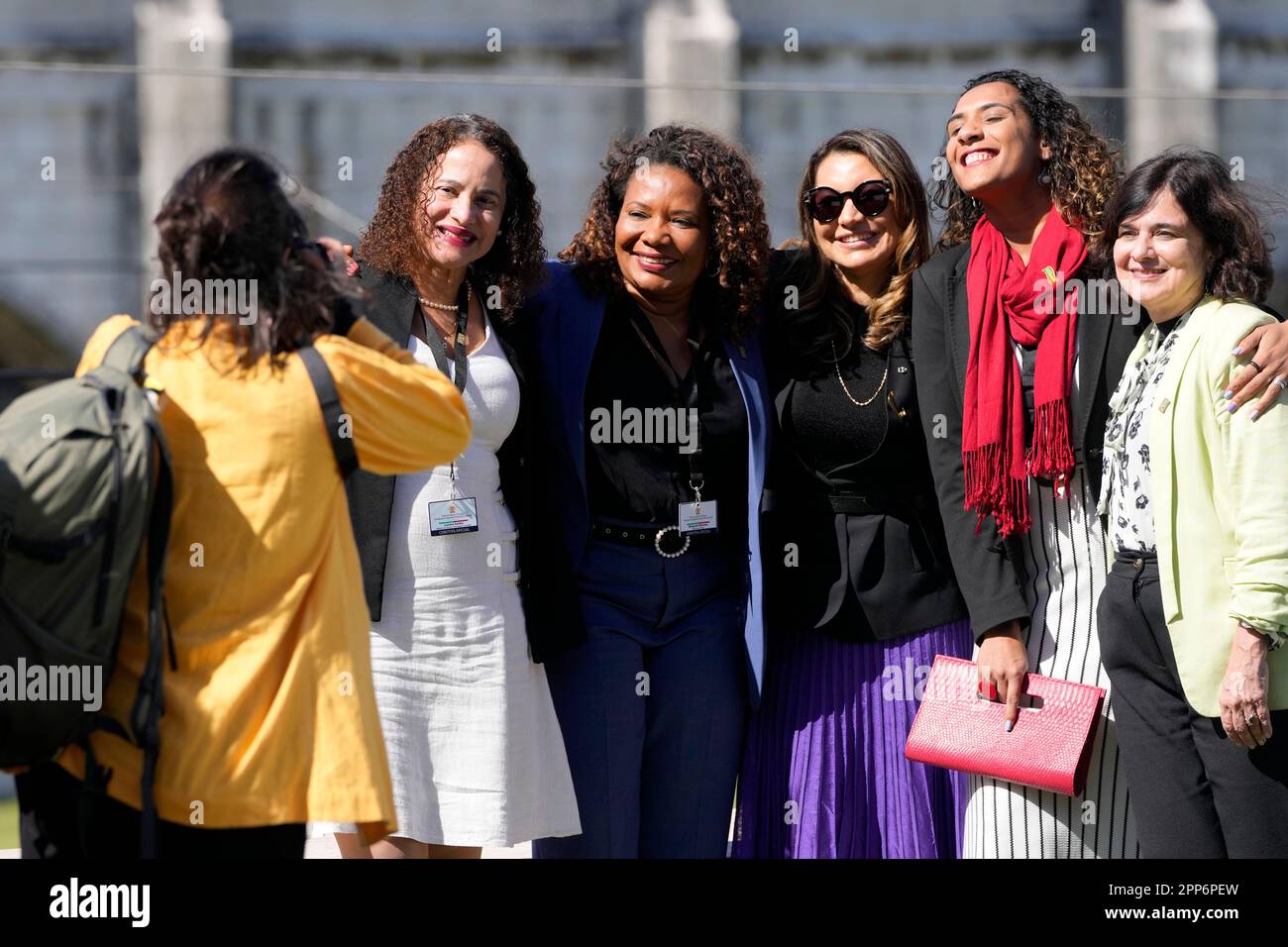 Brazilian government ministers pose for an informal group photo with ...