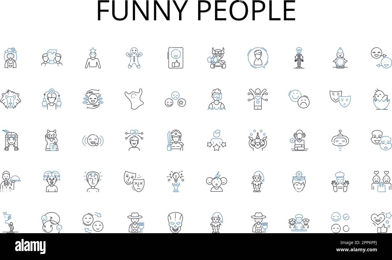 Funny People Line Icons Collection Bluetooth Wifi Cellular Signal Antenna Router Nerk