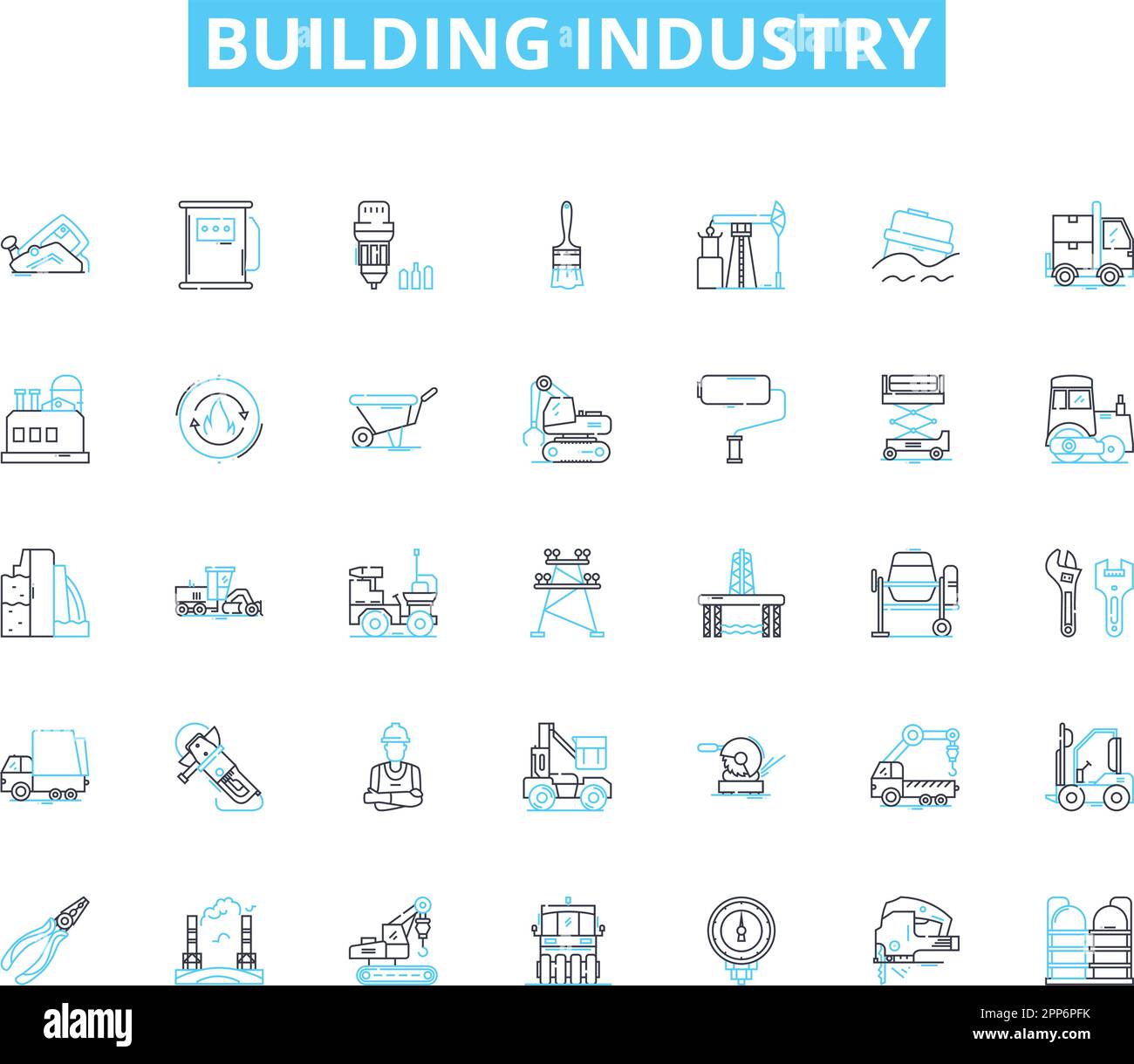 Building industry linear icons set. Architecture, Construction, Design ...