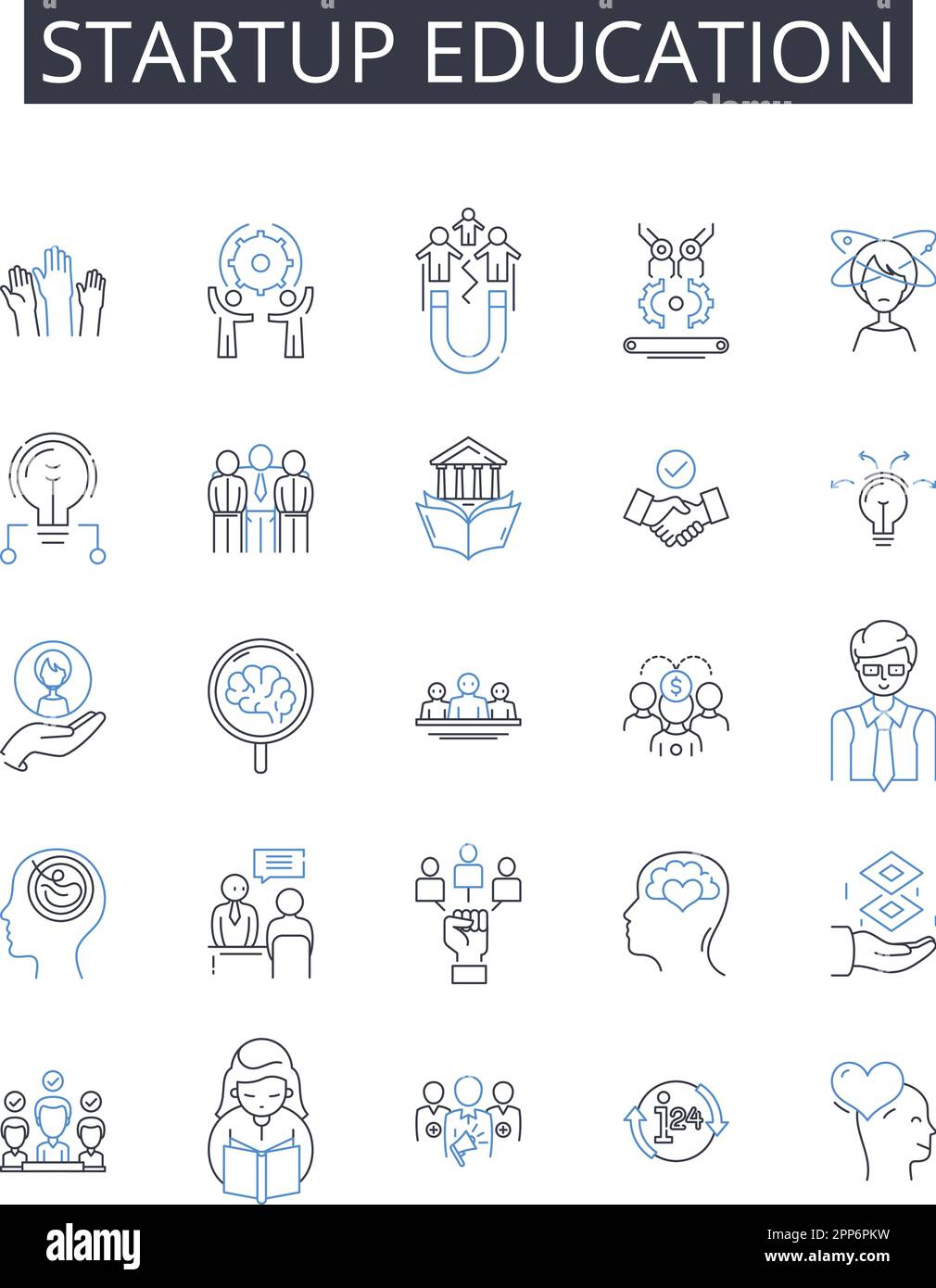 Startup education line icons collection. Business coaching ... Startup education line icons collection. Business coaching ...