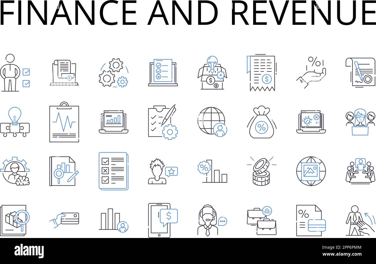 Finance and revenue line icons collection. Money management ...