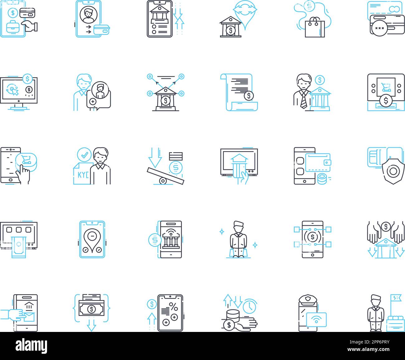 Funds linear icons set. Investments, Assets, Securities, Liquidity ...