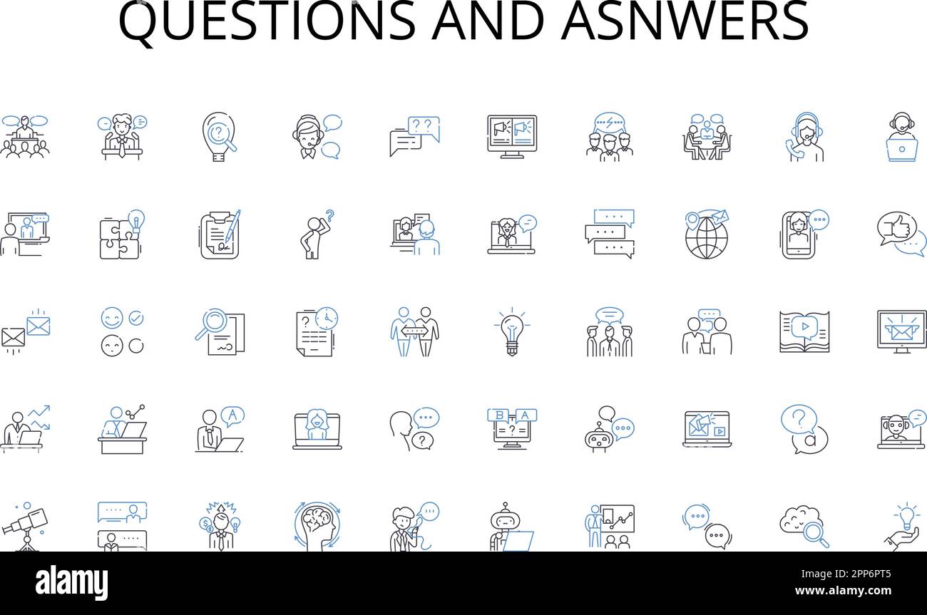 Questions and asnwers line icons collection. Fitness, Workout ...