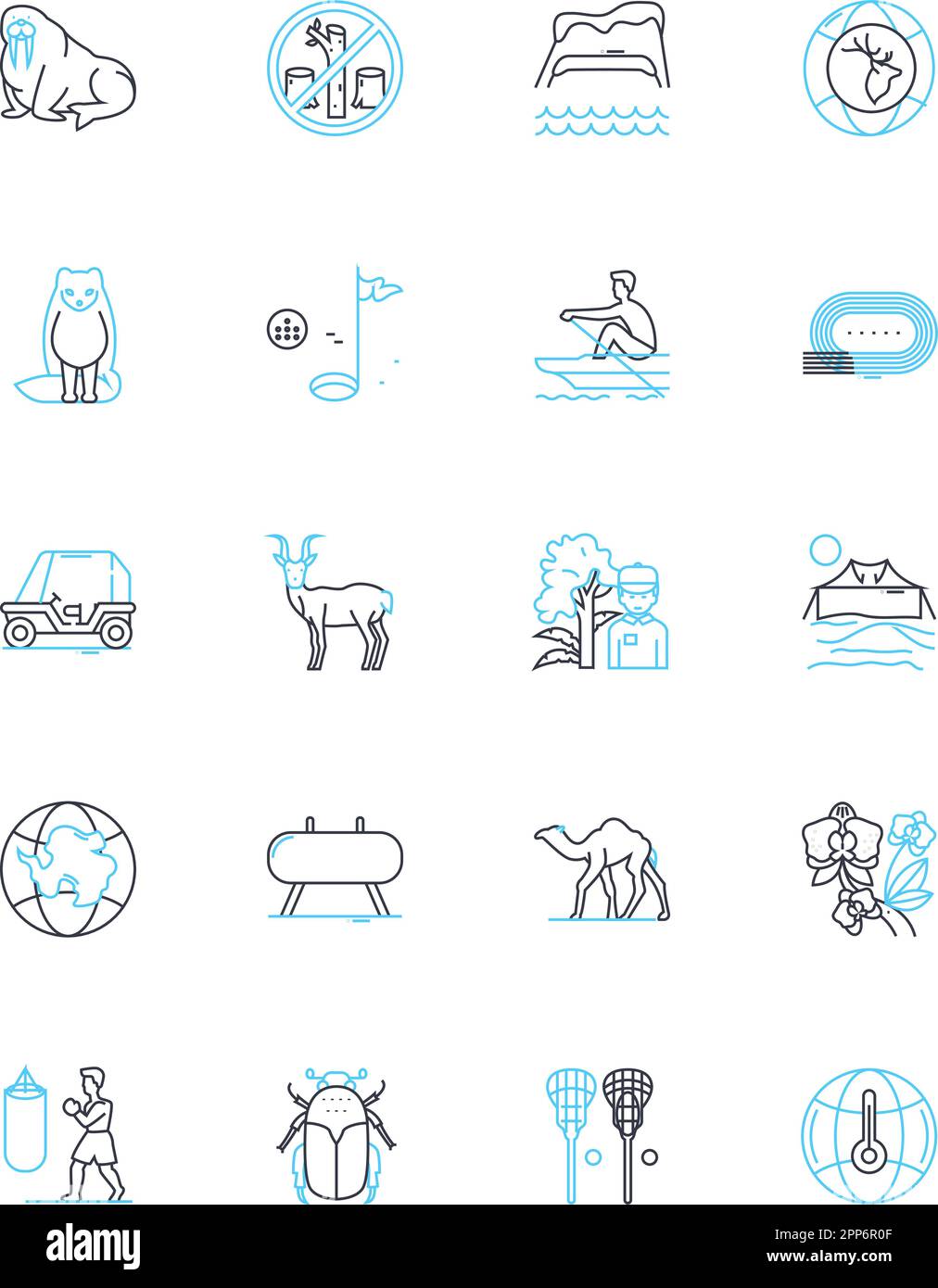 Nature exploration linear icons set. Wonder, Discovery, Adventure, Hike ...