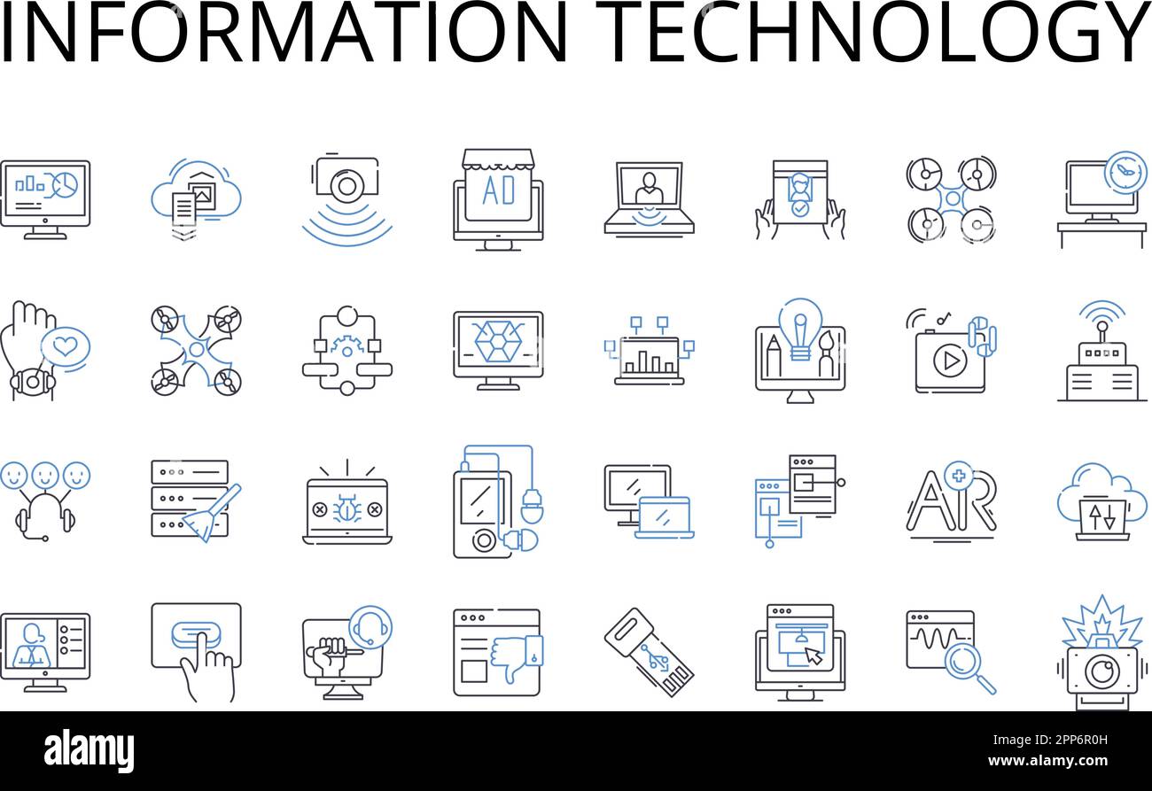 Information technology line icons collection. Computer science, Data ... Information technology line icons collection. Computer science, Data ...