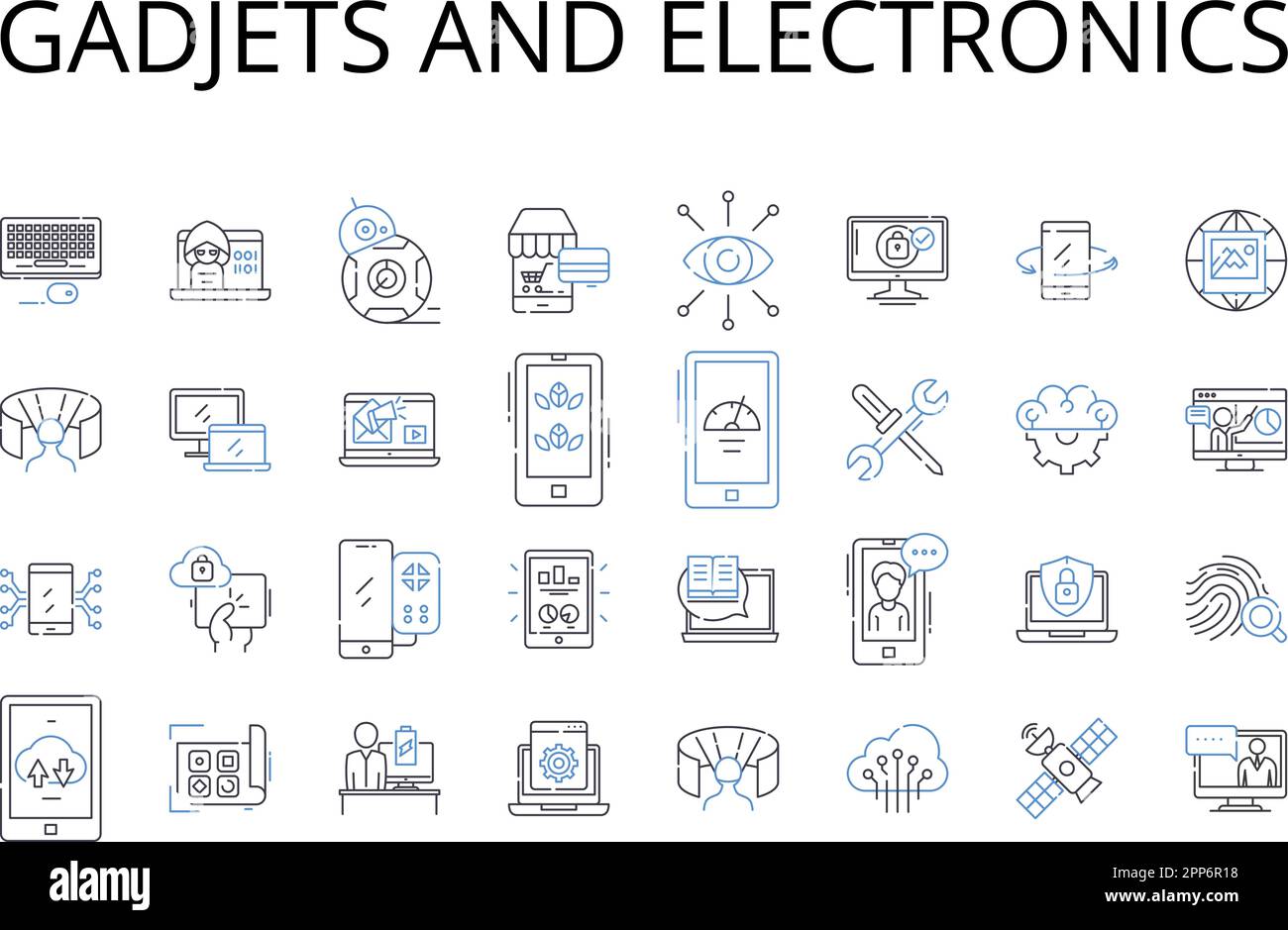 Gadjets and electronics line icons collection. Devices, Appliances ...