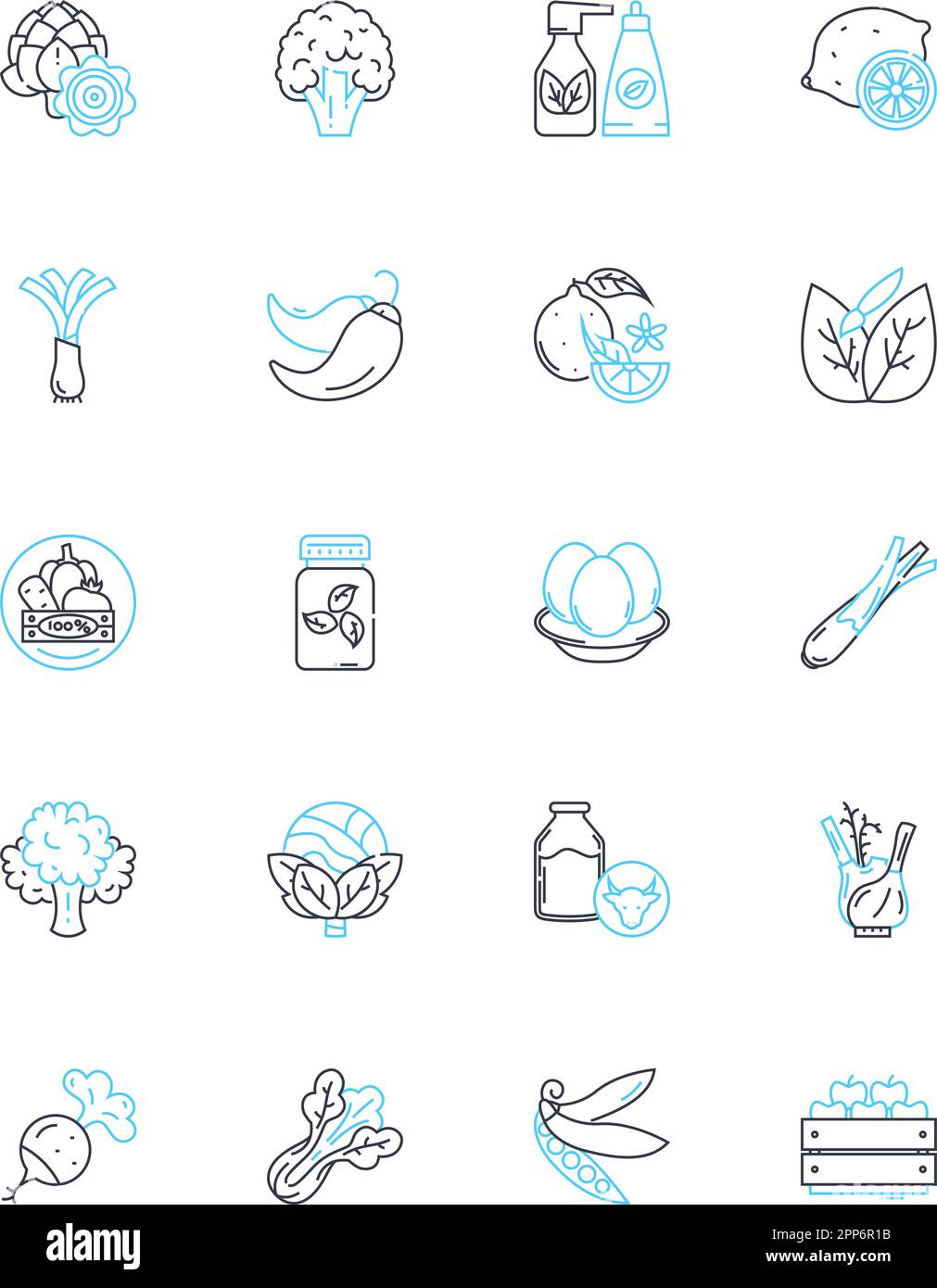 Livestock linear icons set. Cattle, Pigs, Sheep, Goats, Horses ...