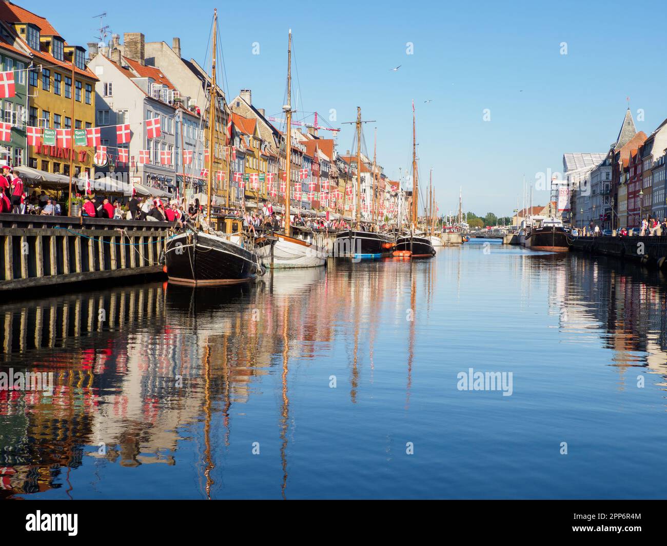 New Harbour, Copenhagen, Denmark - July 2021: View of Nyhavn canal with ...