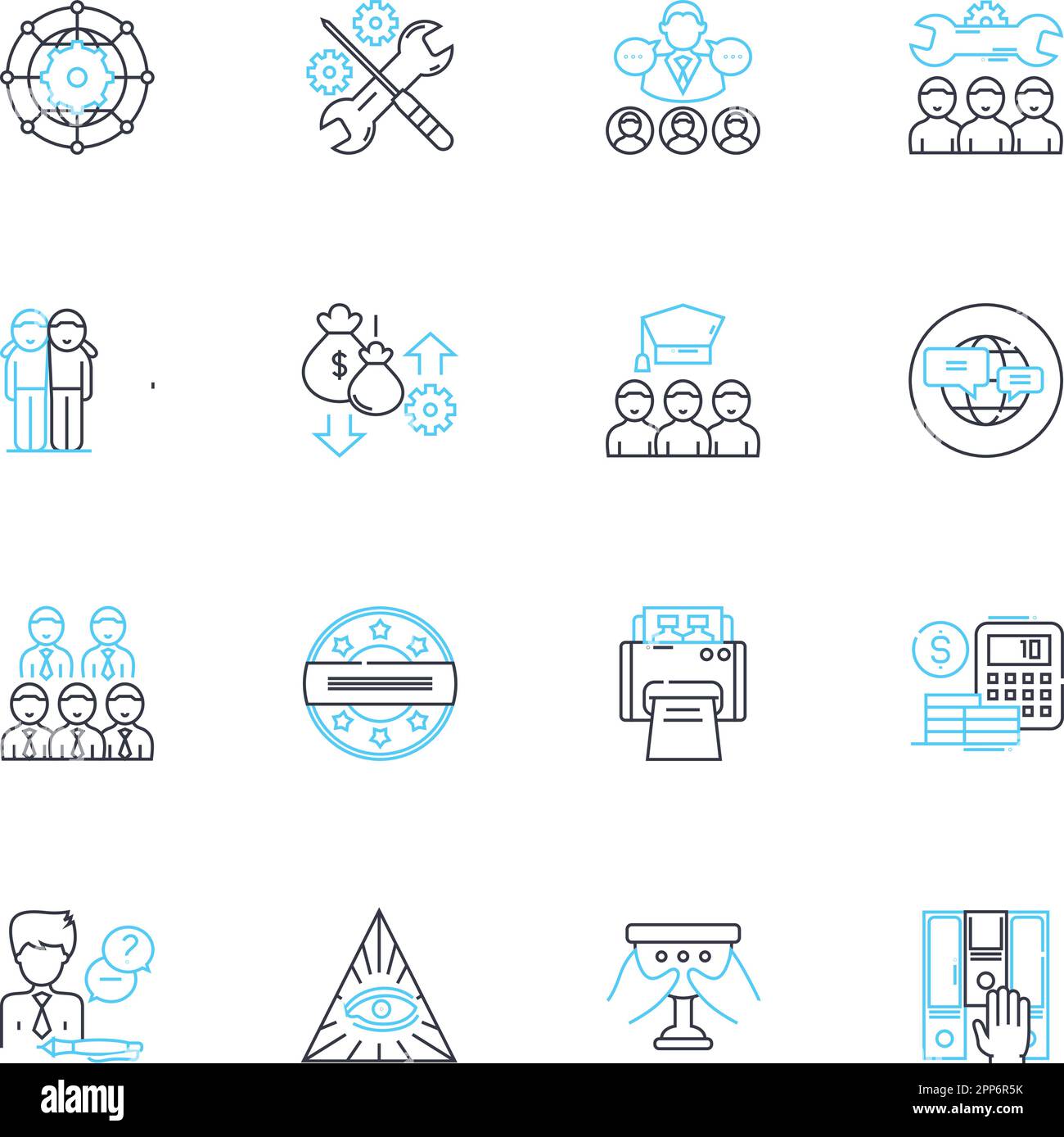 Executive Mogul linear icons set. Success, Leadership, Fortune ...