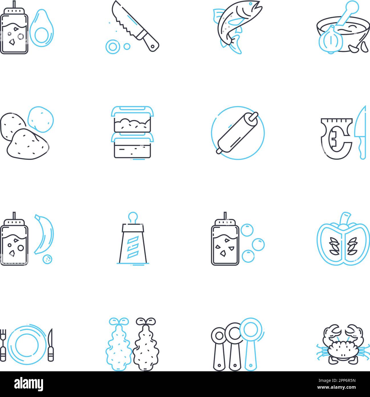 Plateware linear icons set. porcelain, stware, ceramic, glass ...