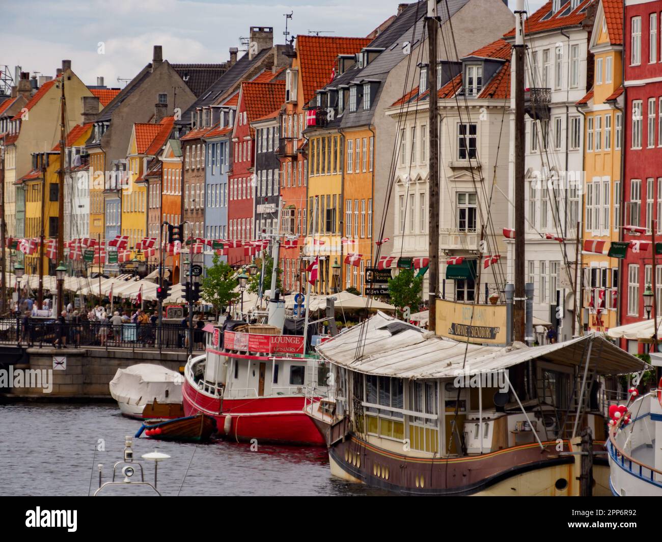 New Harbour, Copenhagen, Denmark - July 2021: View of Nyhavn canal with ...