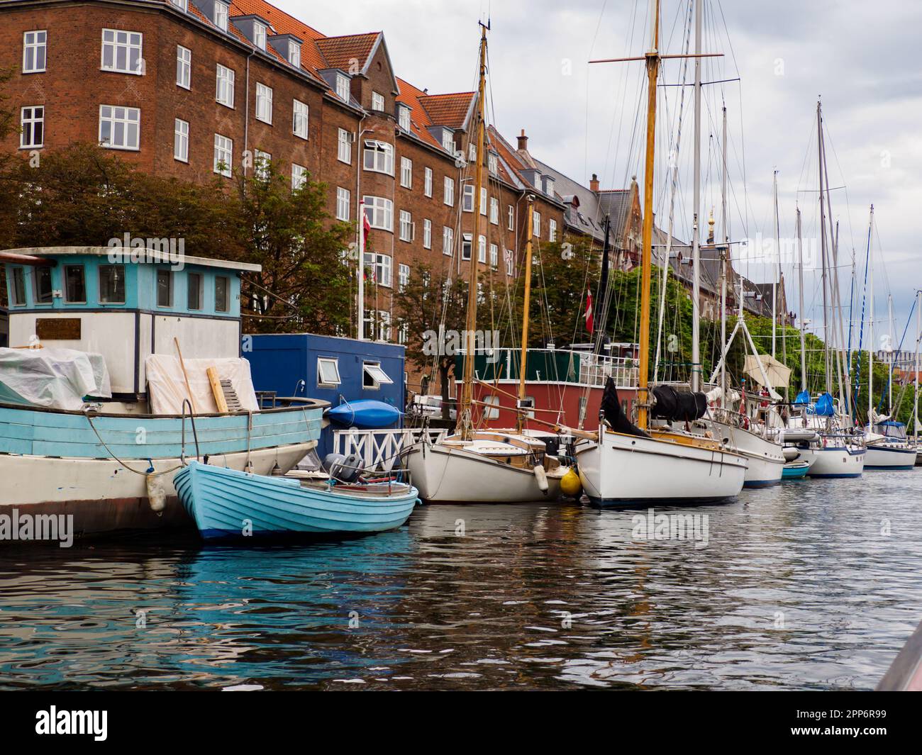 Copenhagen, Denmark - July 2021: Different buildings, boats and ...