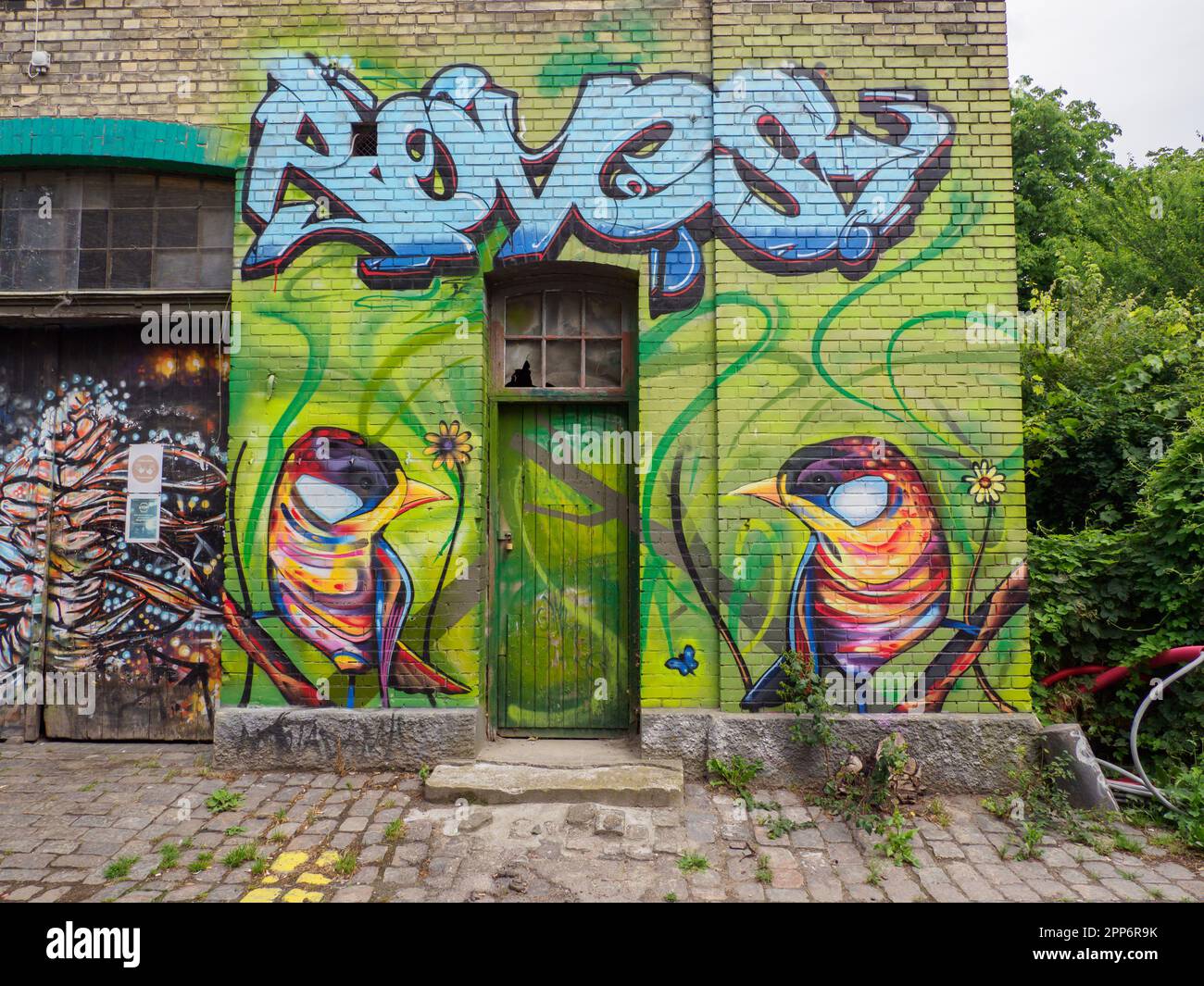 Kopenhagen, Denmark, - July, 2021: Christiania, called free town, is an ...