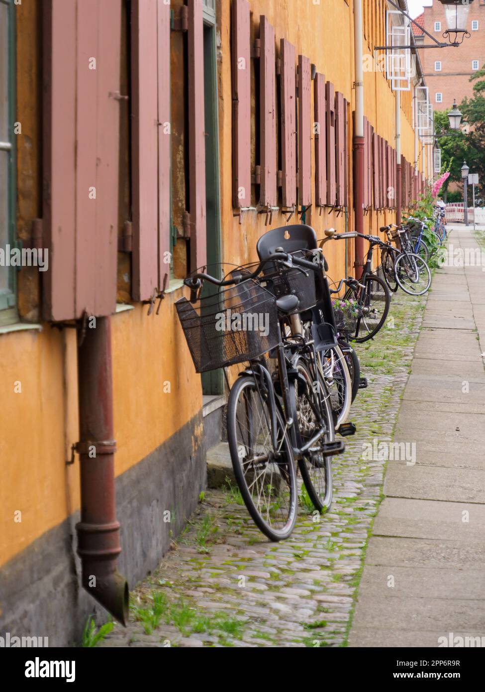 Copenhagen, Denmark - July, 2021: Nyboder is a historic row house ...