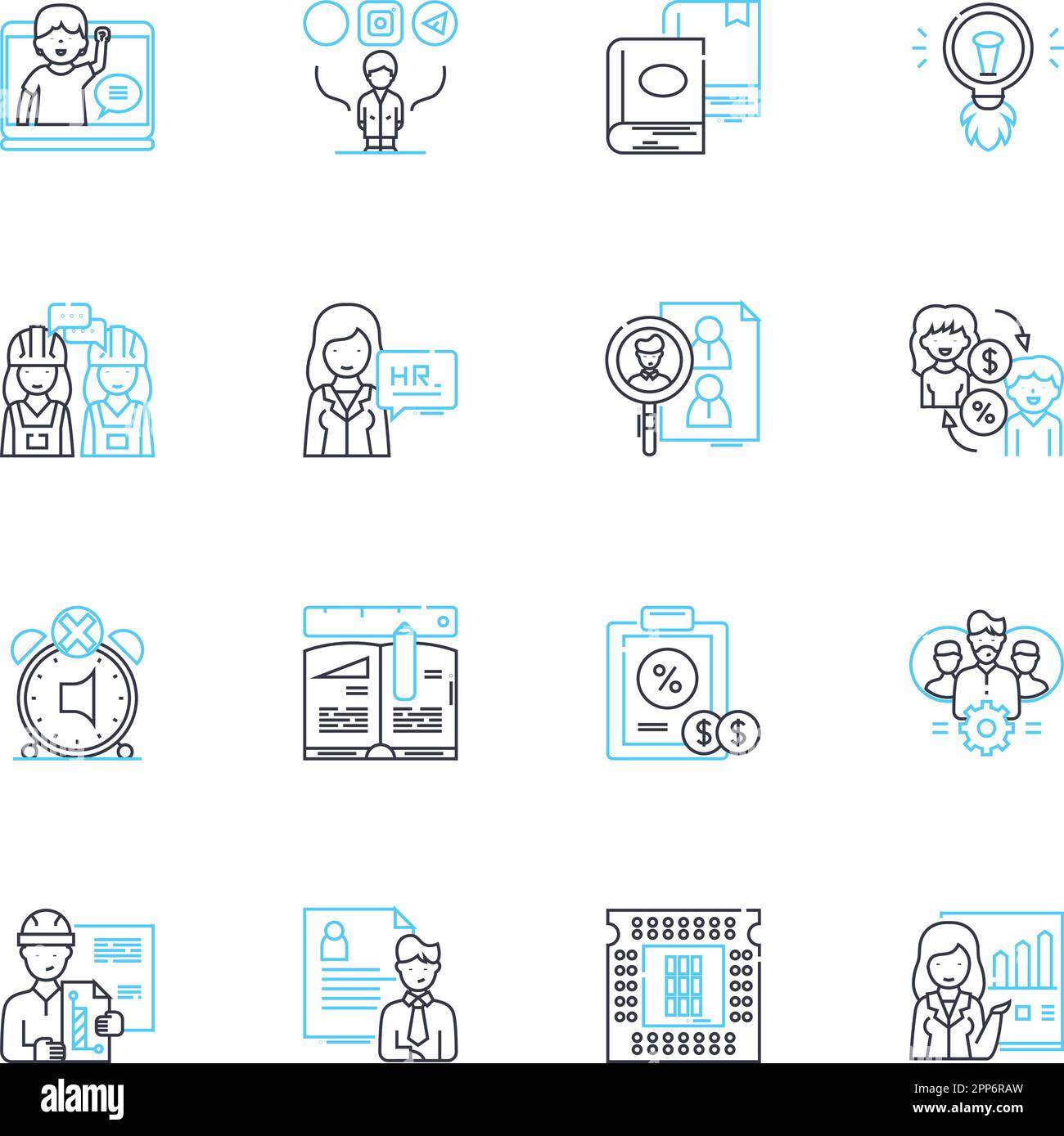 Leading linear icons set. Direction, Dominant, Authority, Control ...