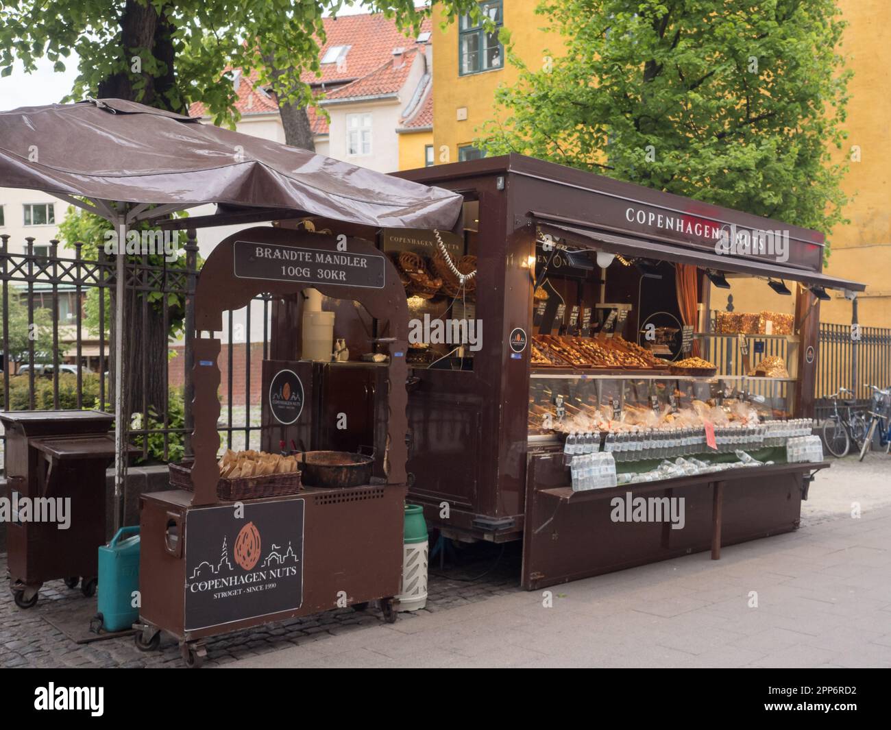 Copenhagen, Denmark - May, 2019: A booth with local delicacies on the ...