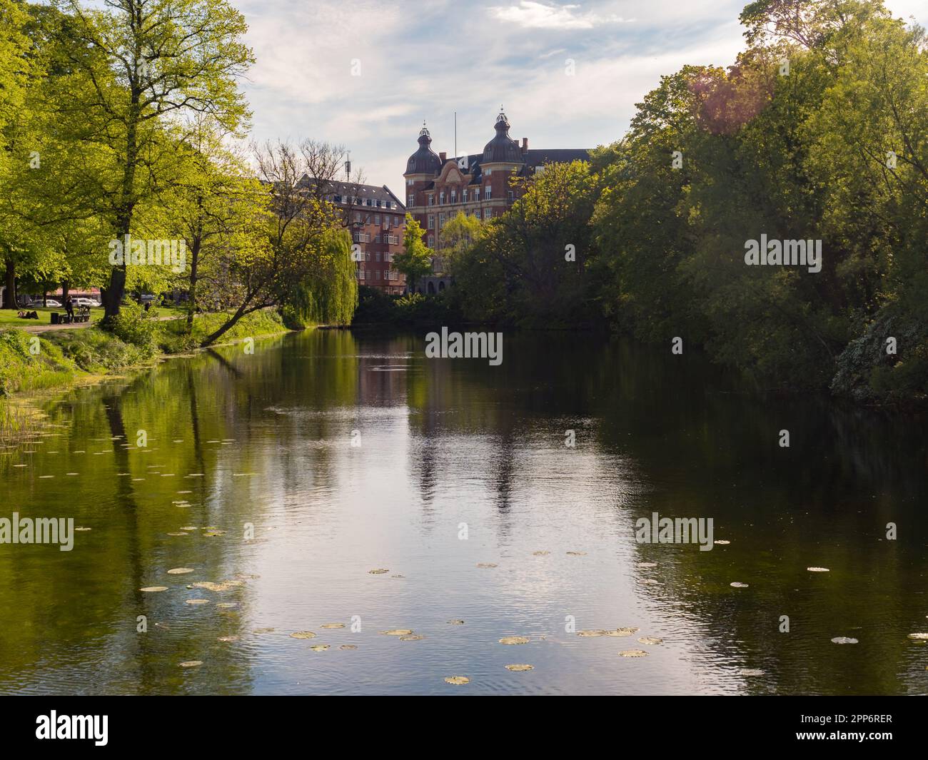 Copenhagen, Denmark- May, 2019: The moat surrounding the Kastellet ...
