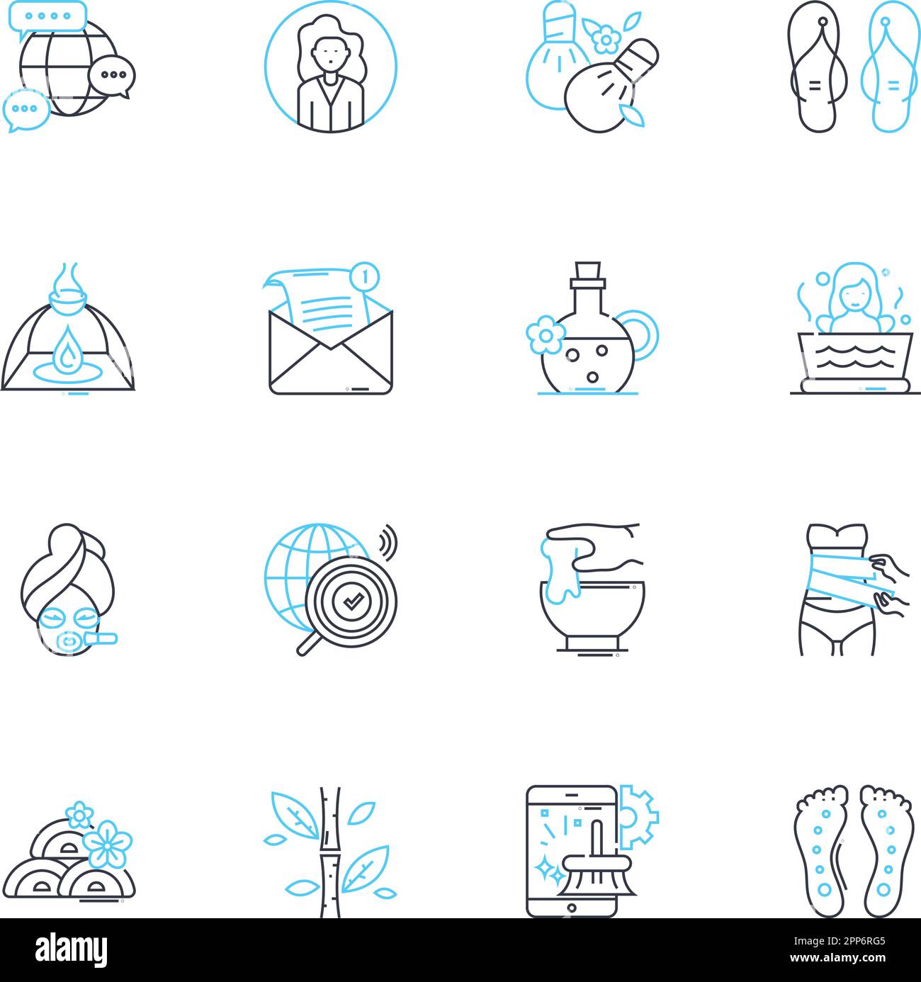 Tanning salon linear icons set. Sunless, Bronzing, Glow, UV, Beachy ...