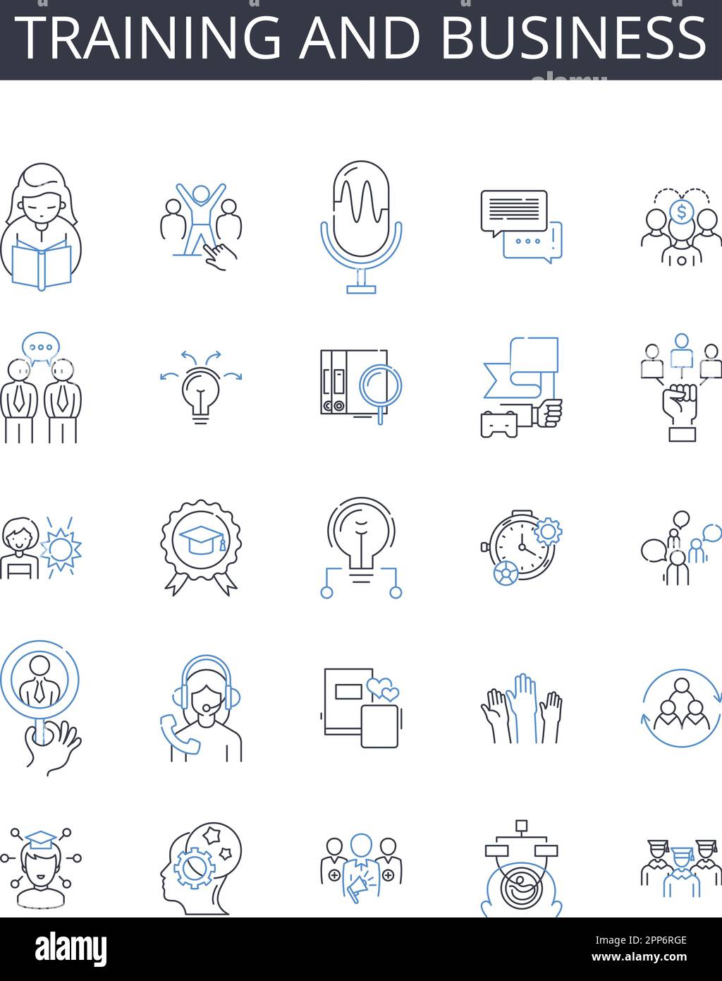 Training and business line icons collection. Versatile, Innovative ... Training and business line icons collection. Versatile, Innovative ...